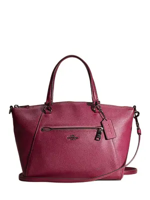 COACH Restored Prairie Satchel Gunmetal/dark Berry