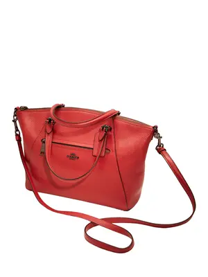 COACH Restored Prairie Satchel Gunmetal/red Apple