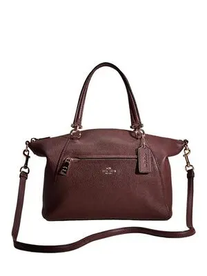 COACH Restored Prairie Satchel - Light Gold/oxblood