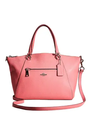 COACH Restored Prairie Satchel Silver/bright Coral
