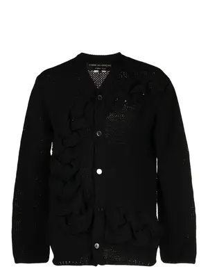Comme Des Garçons Braided-band Cardigan - Black