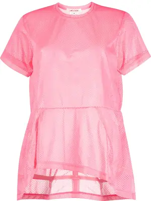 Comme Des Garçons Asymmetric-hem T-shirt - Pink