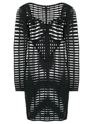 GENNY Open-knit Minidress - Black