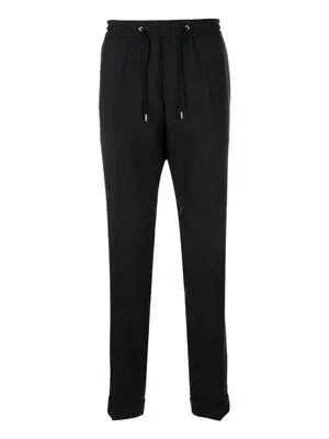 Paul Smith Drawstring Wool Chino Trousers - Black