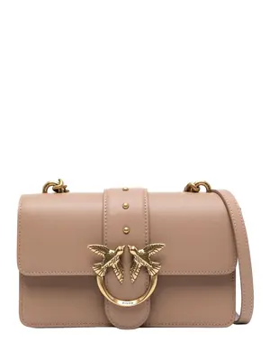 Pinko Mini Love One Leather Bag - Neutrals