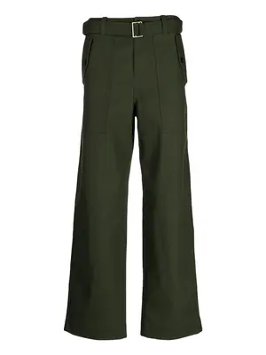 Maison Kitsuné Belted-waist Trousers - Green