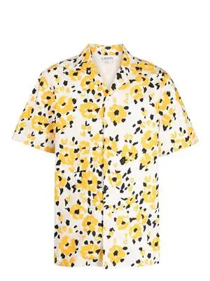 LANVIN Floral-print Cotton Shirt - Yellow