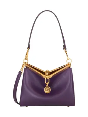 Etro Vela Leather Shoulder Bag - Purple