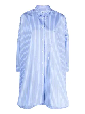 JIL SANDER Striped Cotton Shirt - Blue