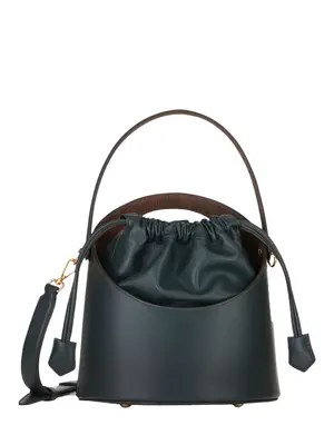 Etro Saturno Leather Bucket Bag - Green