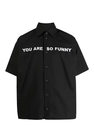Natasha Zinko You Are So Funny' Cotton Shirt - Black