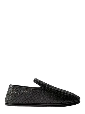 Bottega Veneta Intrecciato Full-grain Leather Slippers - Green