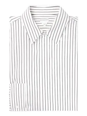 Bottega Veneta Pinstriped Cotton-poplin Shirt - White