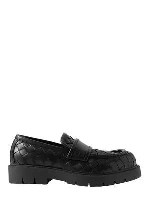 Bottega Veneta Intrecciato Leather Loafers - Black
