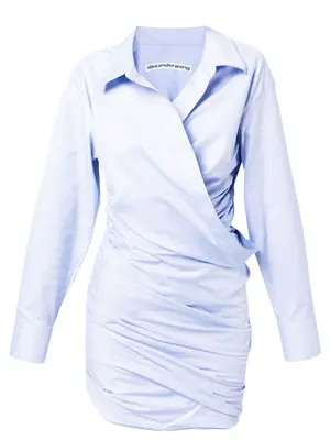Alexander Wang Asymmetric Cotton Shirtdress - Blue