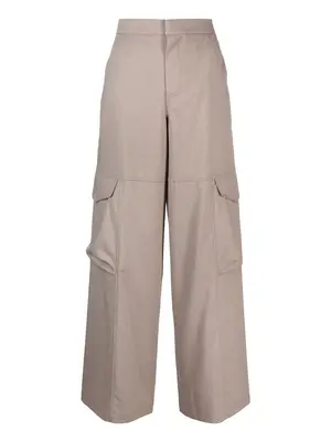 Gcds Wide-leg Cargo Trousers - Grey