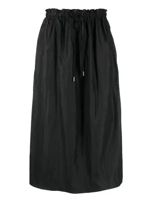 Woolrich High-waisted Midi Skirt - Black
