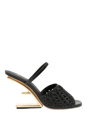 Fendi First 95mm Leather Sandals - Black