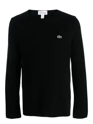 Comme Des Garçons X Lacoste Intarsia-knit Wool Sweater - Black