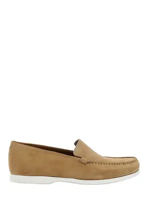 Manolo Blahnik Monaco Suede Loafers - Beige