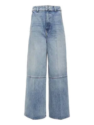 Khaite Isla High-rise Wide-leg Jeans - Blue