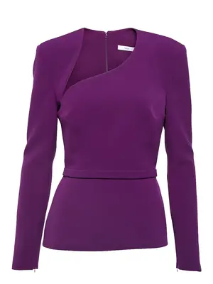 Safiyaa Cutout Crêpe Top - Purple