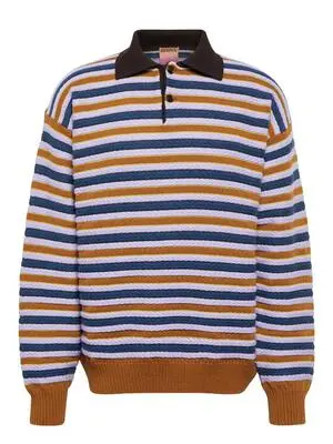 Zegna X The Elder Statesman Cashmere And Wool Polo Sweater - Multicoloured