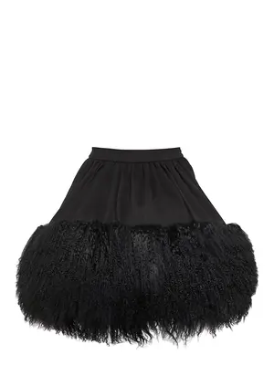 DAVID KOMA David Koma Jersey And Shearling Miniskirt