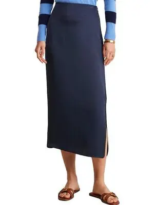 Vineyard Vines Vineyard Vines Satin Midi Slip Skirt Nautical Navy