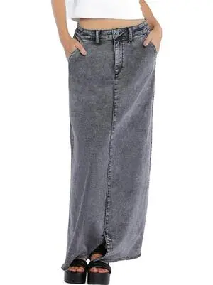 WASH LAB DENIM Tory Maxi Skirt - Field Grey