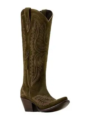 Ariat Casanova Western Boots - Soft Olive Suede