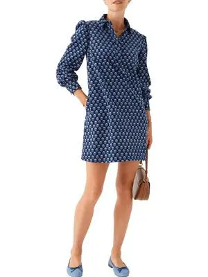 Vineyard Vines Long Sleeve Corduroy Popover Dress - Aviator Blue