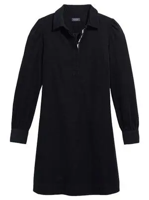 Vineyard Vines Long Sleeve Corduroy Popover Dress - Jet Black