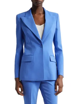 Michael Kors Michael Kors Collection Georgina Virgin Wool-Blend Blazer Azure