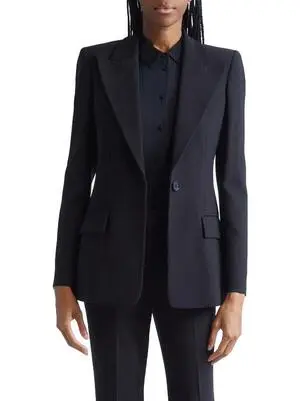 Michael Kors Georgina Virgin Wool-blend Blazer - Black