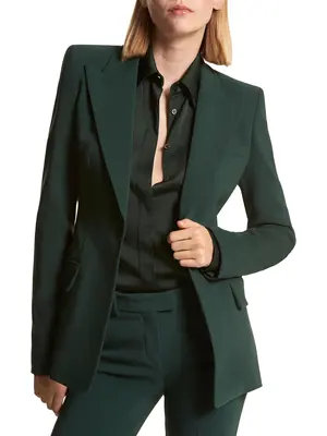 Michael Kors Michael Kors Collection Georgina Virgin Wool-Blend Blazer Forest