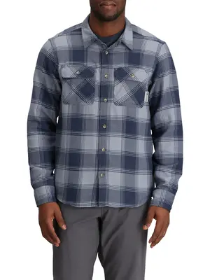 OUTDOOR RESEARCH Feedback Plaid Flannel Overshirt Slate Plaid