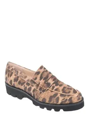 PATRICIA GREEN Vince Lug Sole Penny Loafer - Leopard Leather