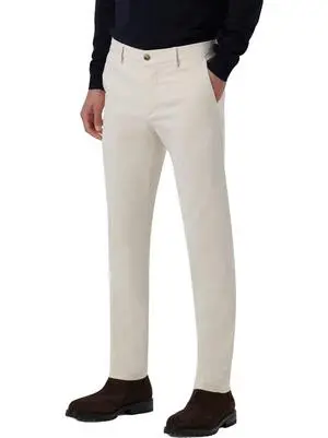 Bugatchi Stretch Cotton Blend Twill Chinos - Stone
