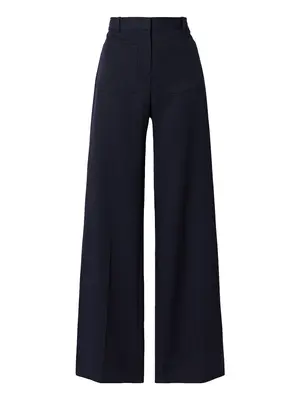 NILI LOTAN Nili Lotan Christophe Wool-twill Flared Pants Blue