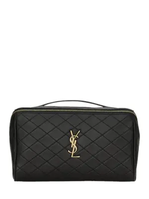 Saint Laurent Gaby Quilted Vanity Case - Black
