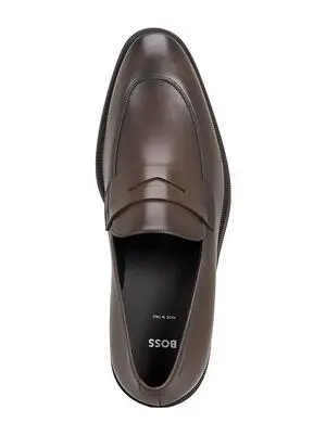 BOSS Apron Toe Penny Loafers - Dark Brown