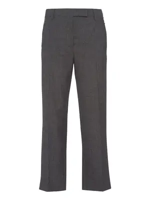 Prada Zip Pocket Wool Trousers - Ardesia