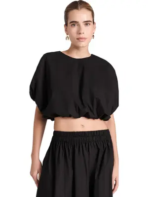 Mikoh Opihi Bubble Sleeve Crop Top - Night