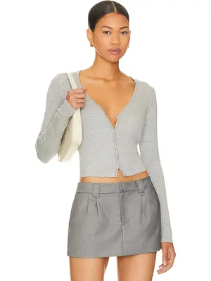 Lamade Sweet V Cardigan - Heather Grey