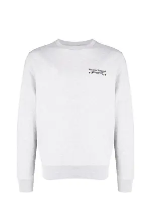 Maison Kitsuné Logo-embroidered Cotton Sweatshirt - Grey