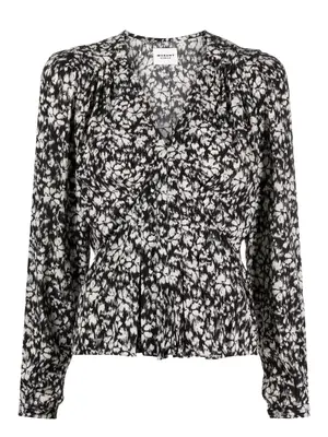 MARANT ETOILE Eddy Floral-print Blouse - Black