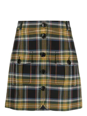 KENZO Kenzo Plaid A-Line Mini Skirt