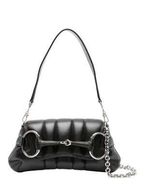 Gucci Small Horsebit Chain Shoulder Bag - Black