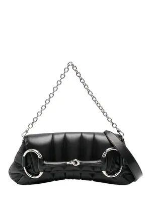 Gucci Horsebit Chain Shoulder Bag - Black